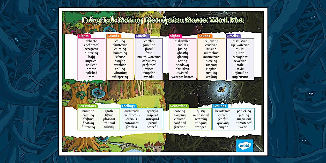 Fairy-Tale Setting Description Word Mat | Twinkl Originals